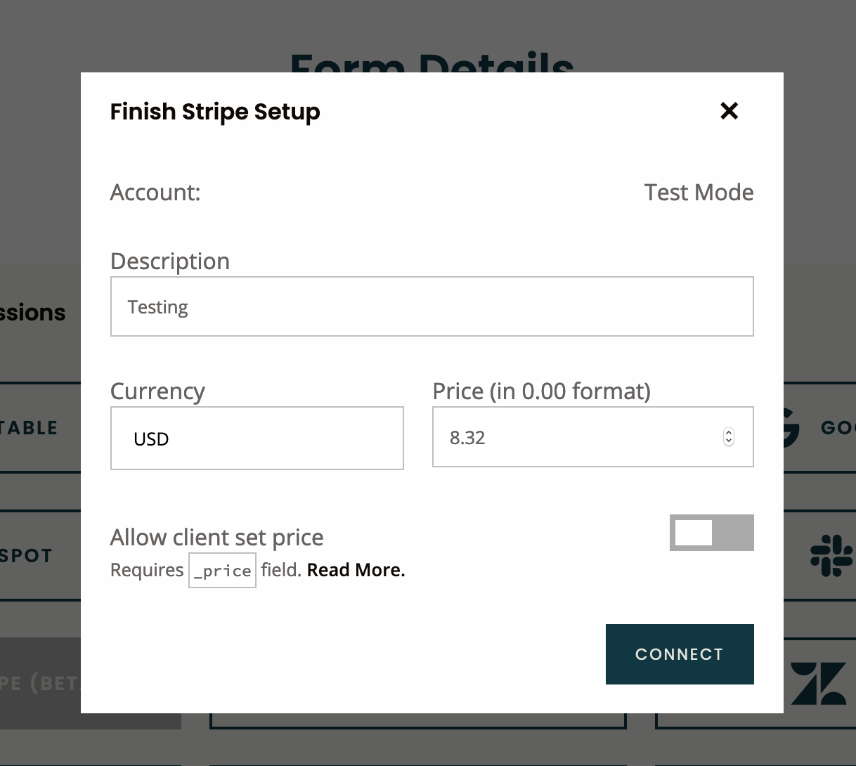 Use Stripe to accept payments with SCA – Formspree Help