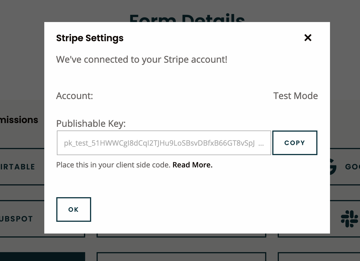 Use Stripe to accept payments with SCA – Formspree Help